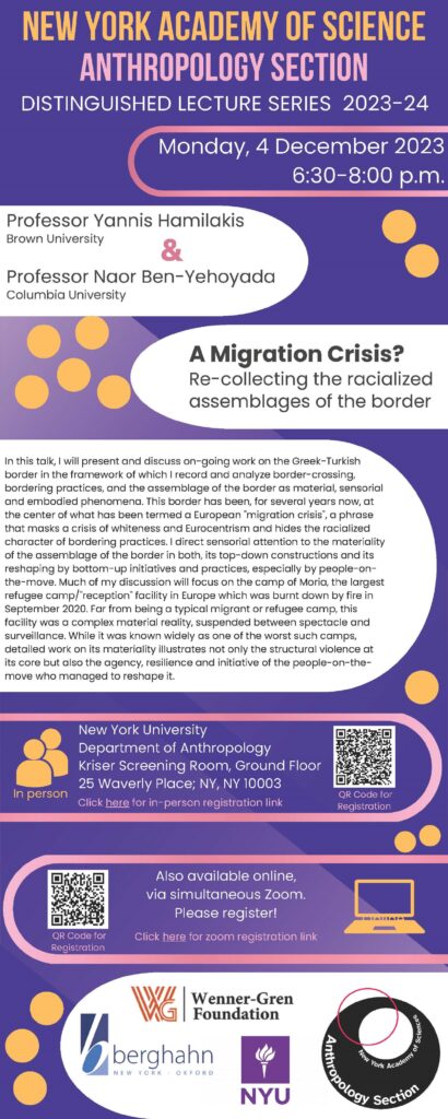 NYAS Lecture December 4th: A Migration Crisis? Re-collecting the ...